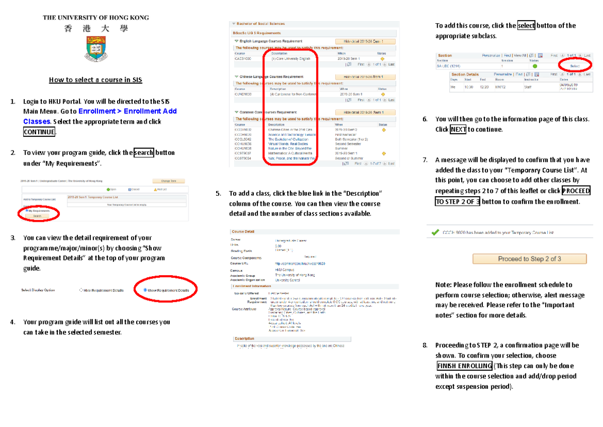 Quick Guide on Course Selection and Enrollment - How to select a course ...