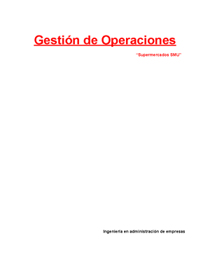Taller 2 Gestion de Operaciones - TALLER GESTION DE OPERACIONES DESCRIPCIÓN BREVE Procedimiento ...