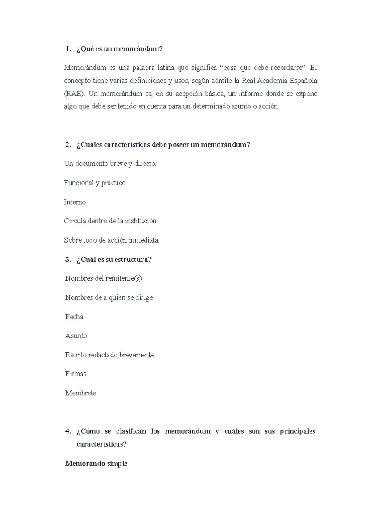 Redaccion Comercial - .AQUI ESTA - ¿Qué es un memorándum? Memorándum es ...