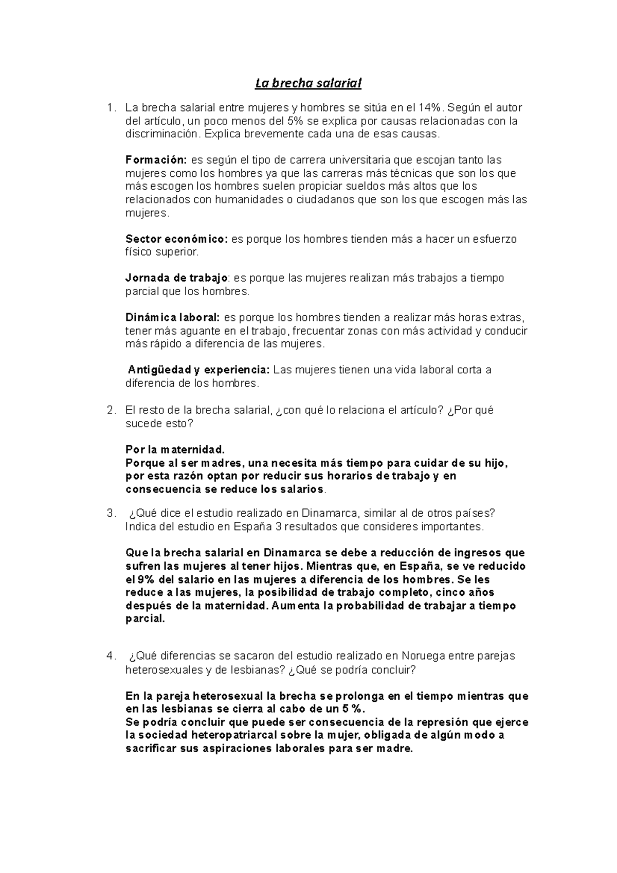 La brecha salarial fol - Gshhrhfhf djdjkd dhdjf - La brecha salarial La ...