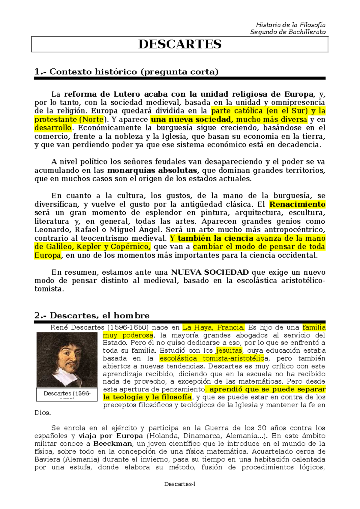 23 24 Apuntes Descartes - Segundo de Bachillerato DESCARTES 1 ...