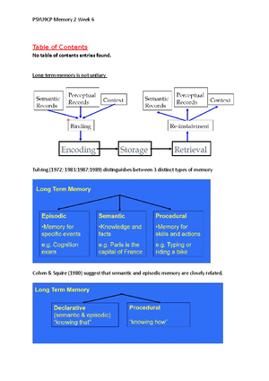 PSYU9CP Topic 1 Face Recognition Week 3 - Table of Contents Faces 1: Theoretical approaches to ...