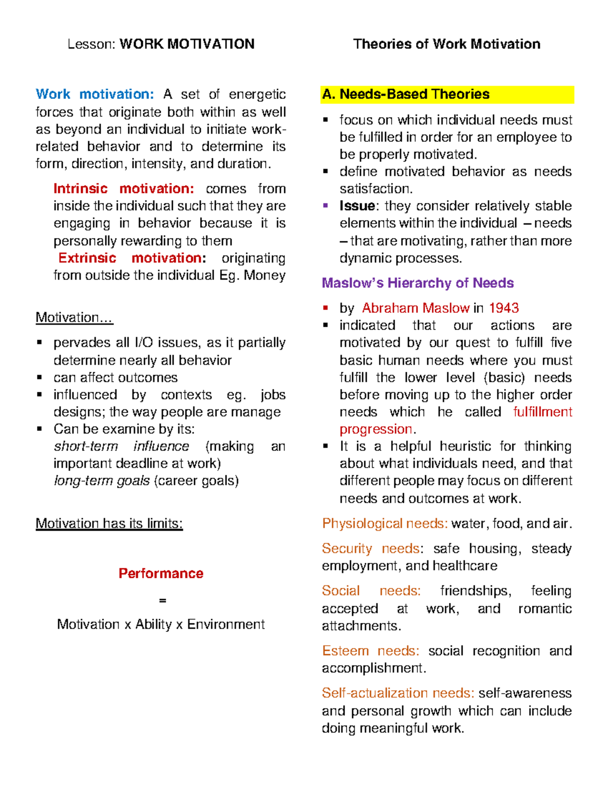 20240326 T143916051 - motivation - Lesson: WORK MOTIVATION Work ...