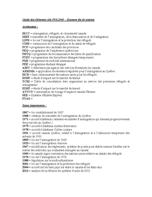 Revision Immigration - Fiche révision - Migration: Migrant ...