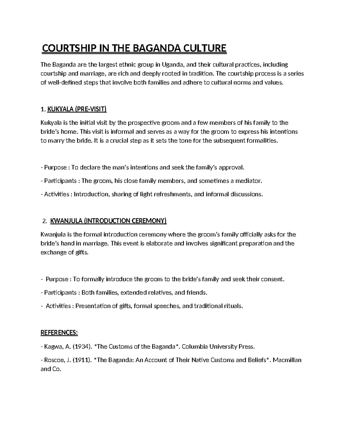 Courtship IN THE Baganda Cultures - COURTSHIP IN THE BAGANDA CULTURE ...