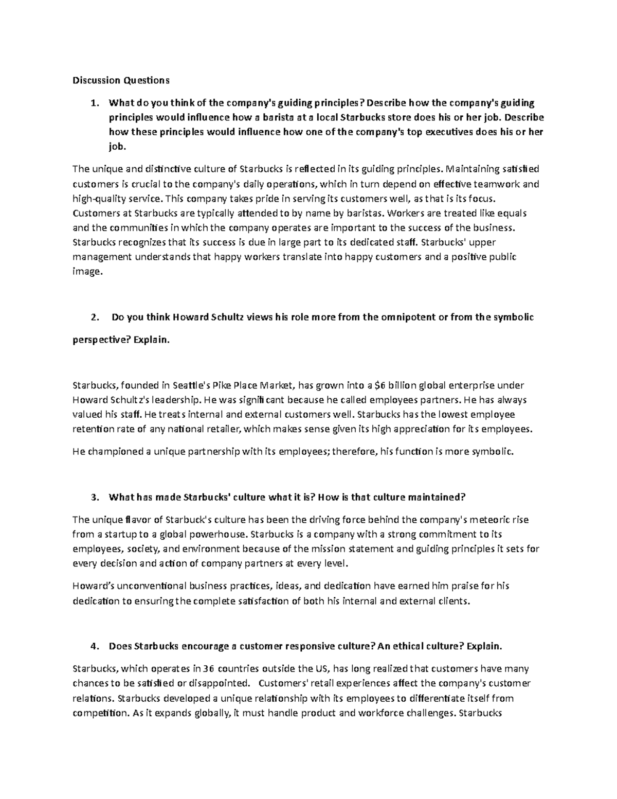 Starbuck Defining THE Terrain - Discussion Questions 1. What do you ...