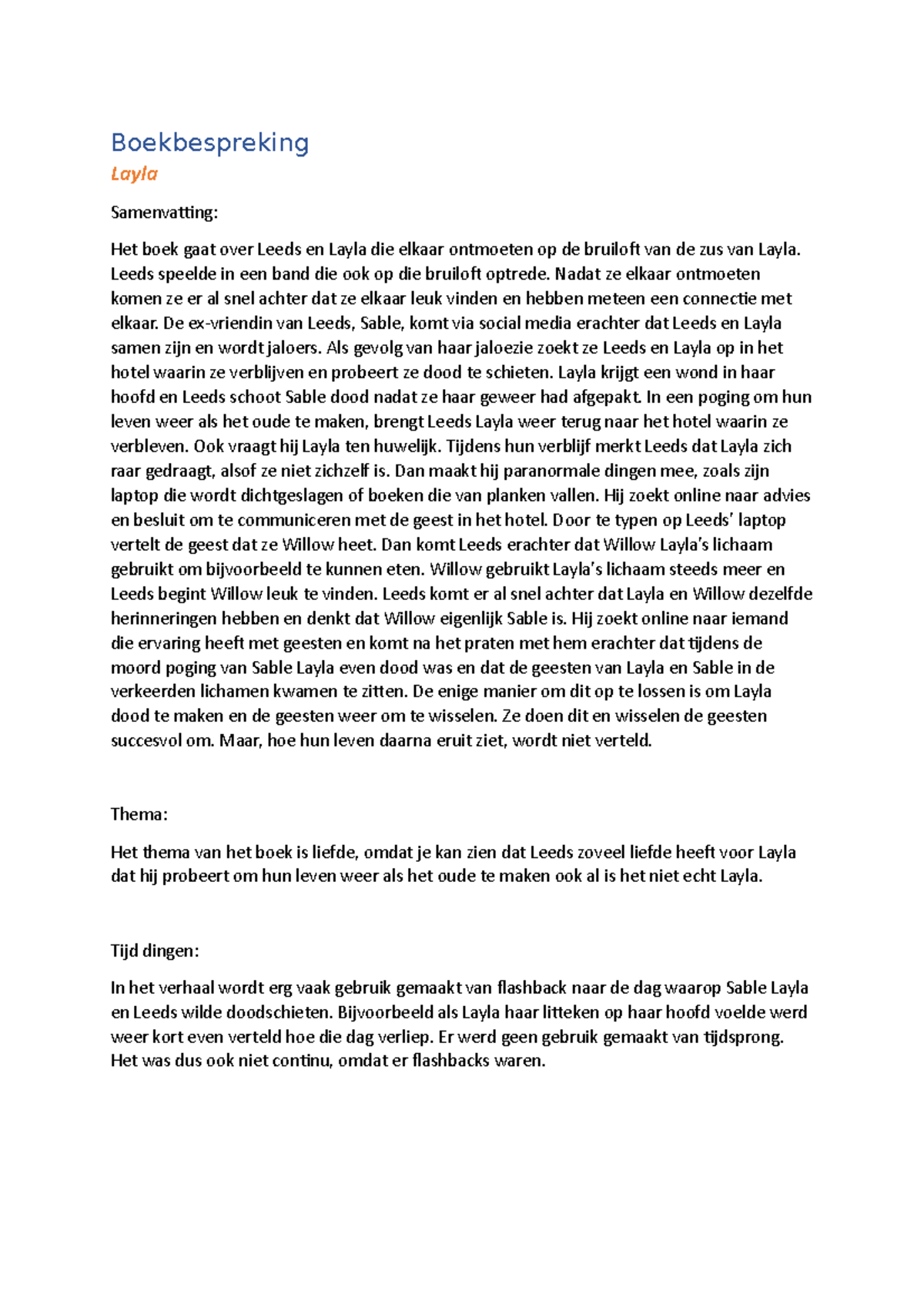 Boekbespreking - layla colleen hoover - Boekbespreking Layla ...