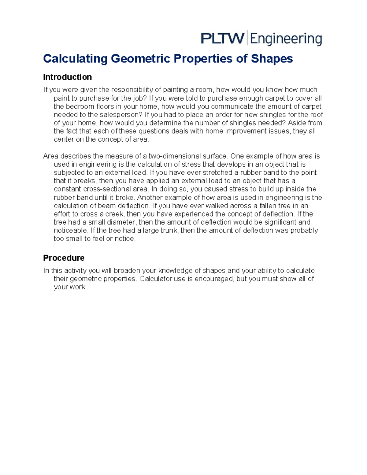 Calculating Geometric Properties of Shapes - Calculating Geometric ...