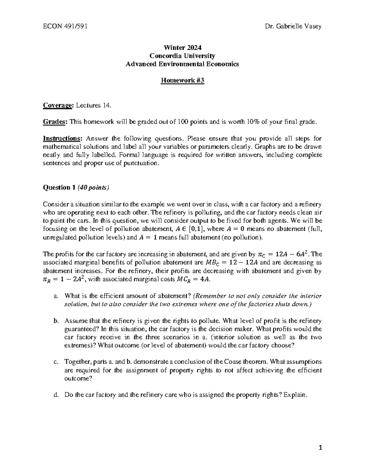 Homework 3 491 - assignment - ECON 491/591 Dr. Gabrielle Vasey 1 Winter ...