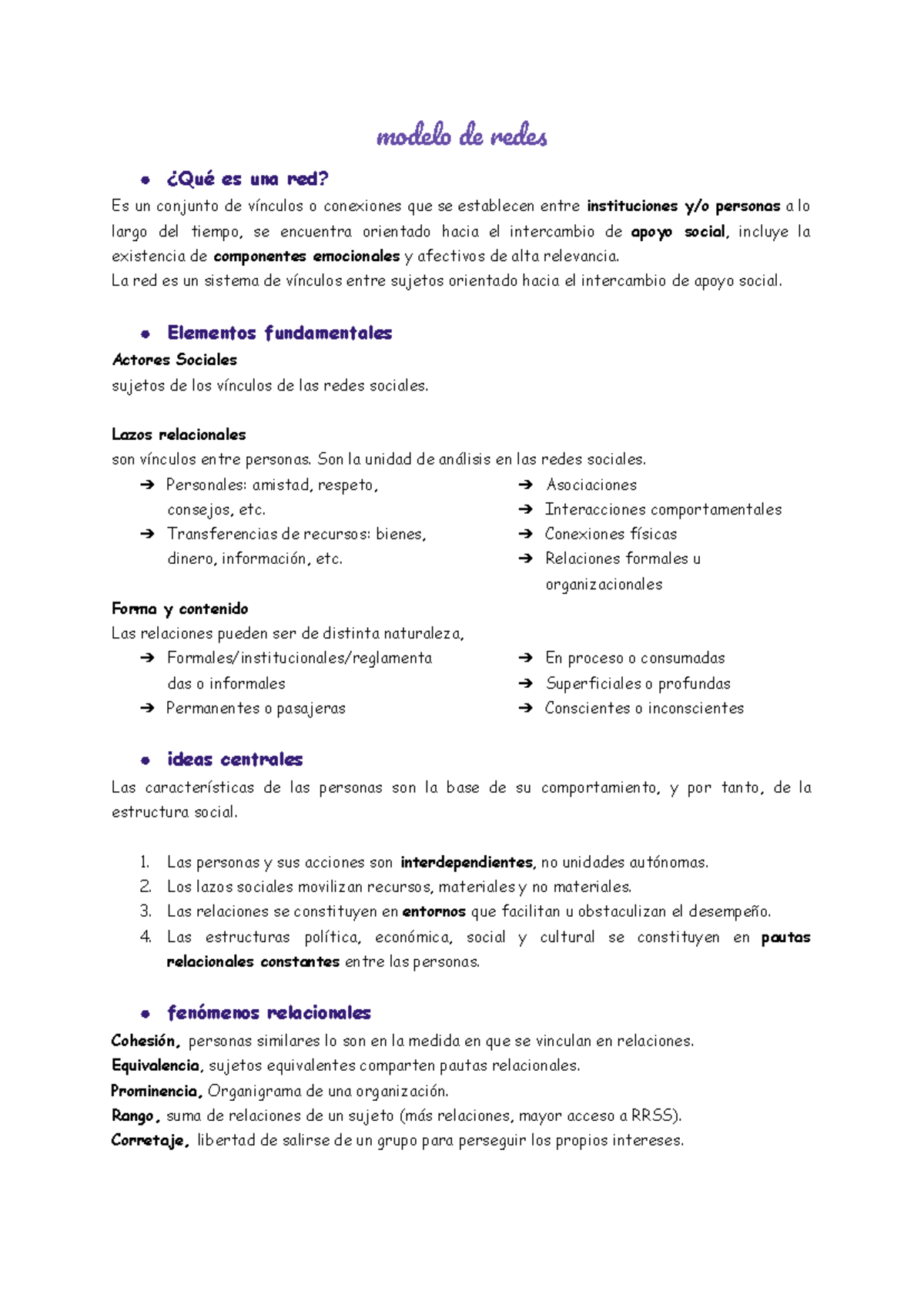 Modelo de redes - model d rede ¿Qué es una red? Es un conjunto de ...