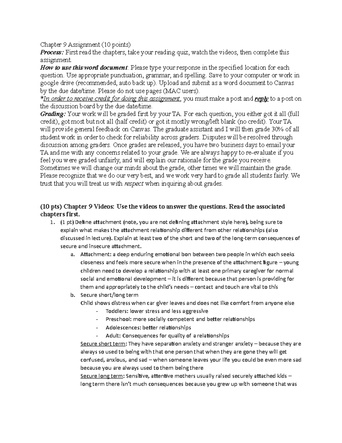 Chapter 9 assignment-jordancaron - Chapter 9 Assignment (10 points) Process: First read the ...