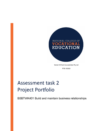 Bsbpef 402 Student Assessment Tasks 21-07-21 - S T U D E N T A SS E SS ...