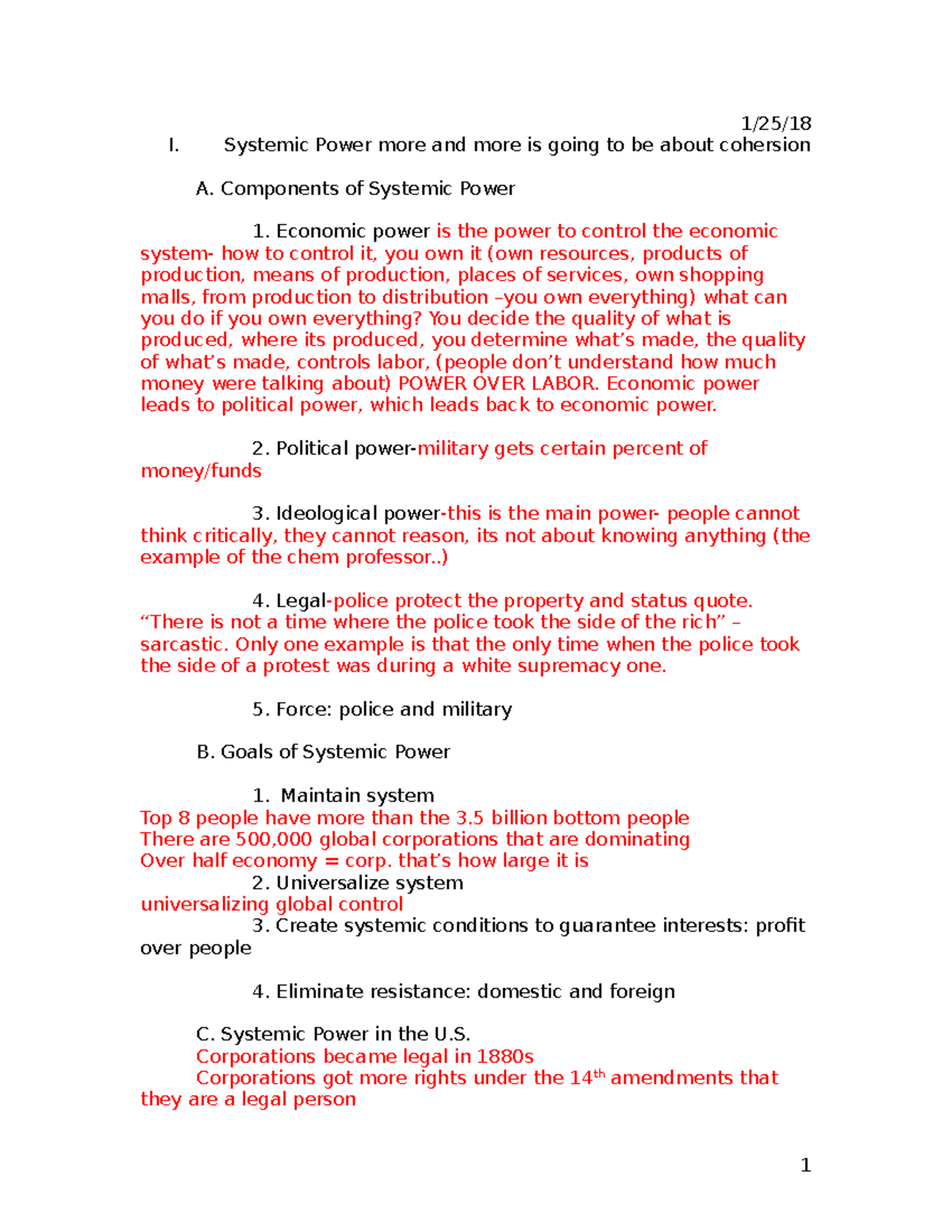 Systemic Power Lecture 2 - 1/25/ I. Systemic Power more and more is ...