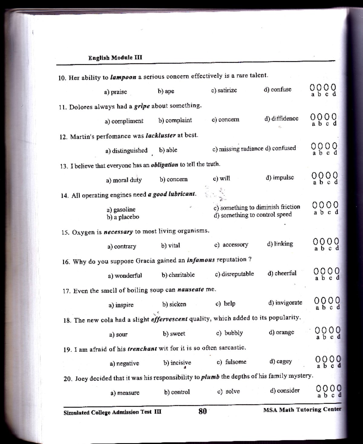 IMG 0097 College Admission Test 80 - English Module III 10. Her ability ...