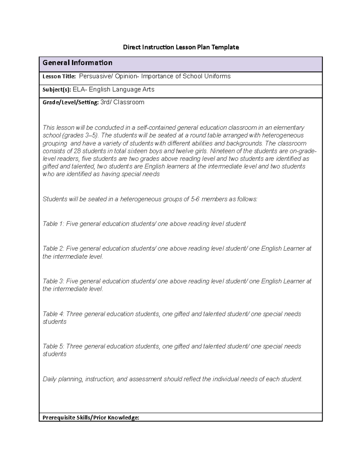 Language ARTS Instruction Lesson PLAN C365- Azizeh Abdelmuhsen - Direct ...