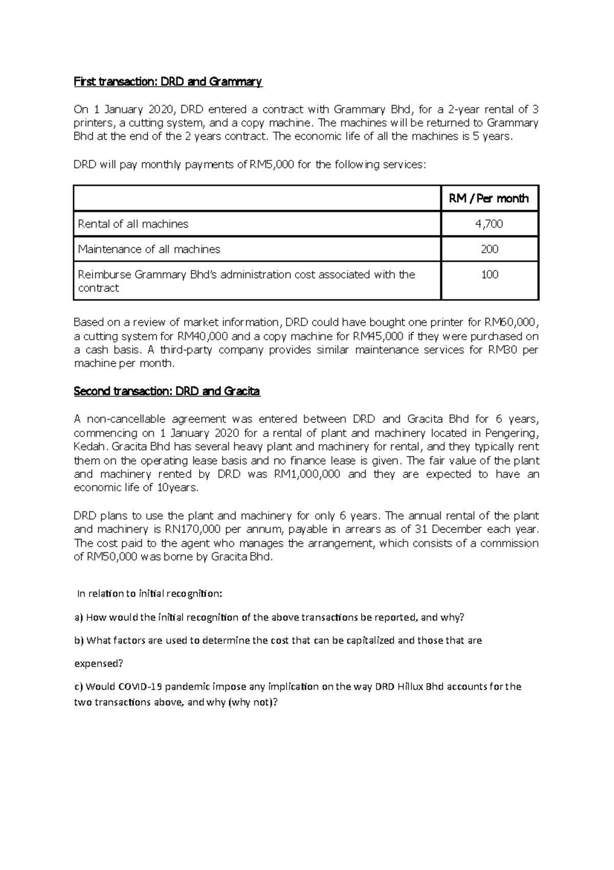 financial reporting tutorial task batch - First transaction: DRD and ...
