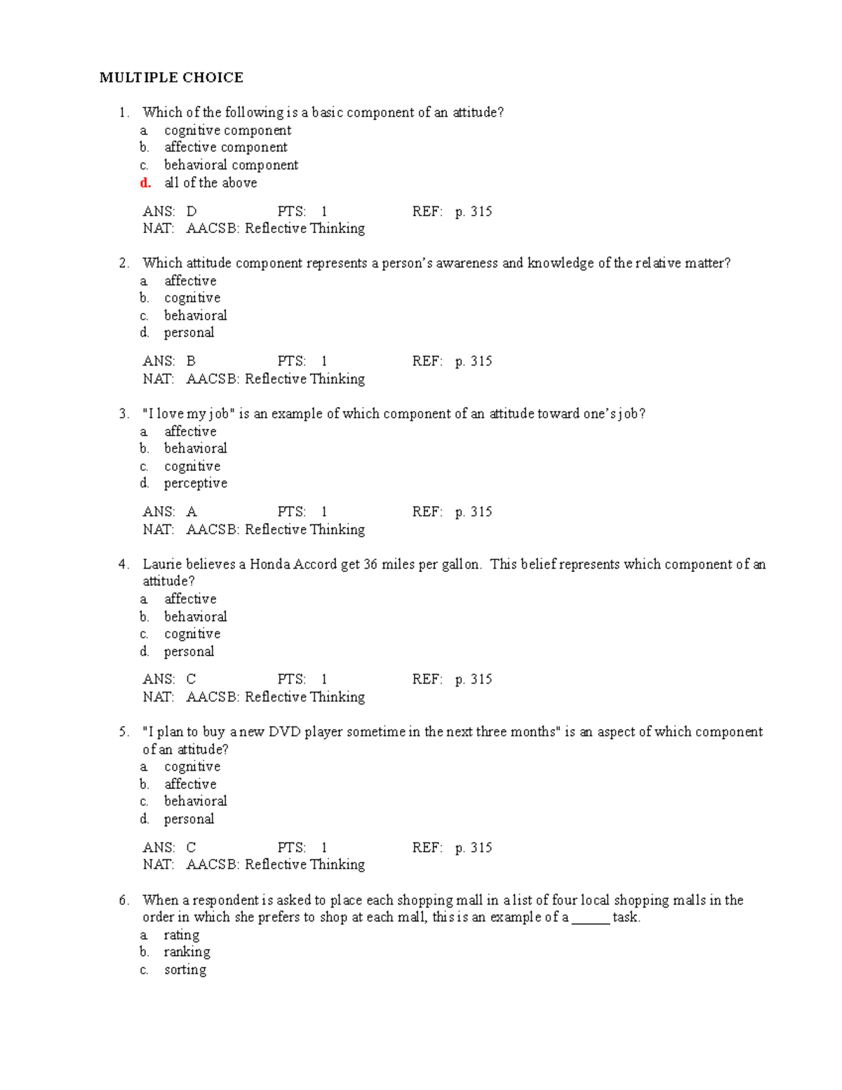 Chapter 14—Attitude Measurement-MCQ - MULTIPLE CHOICE Which of the ...