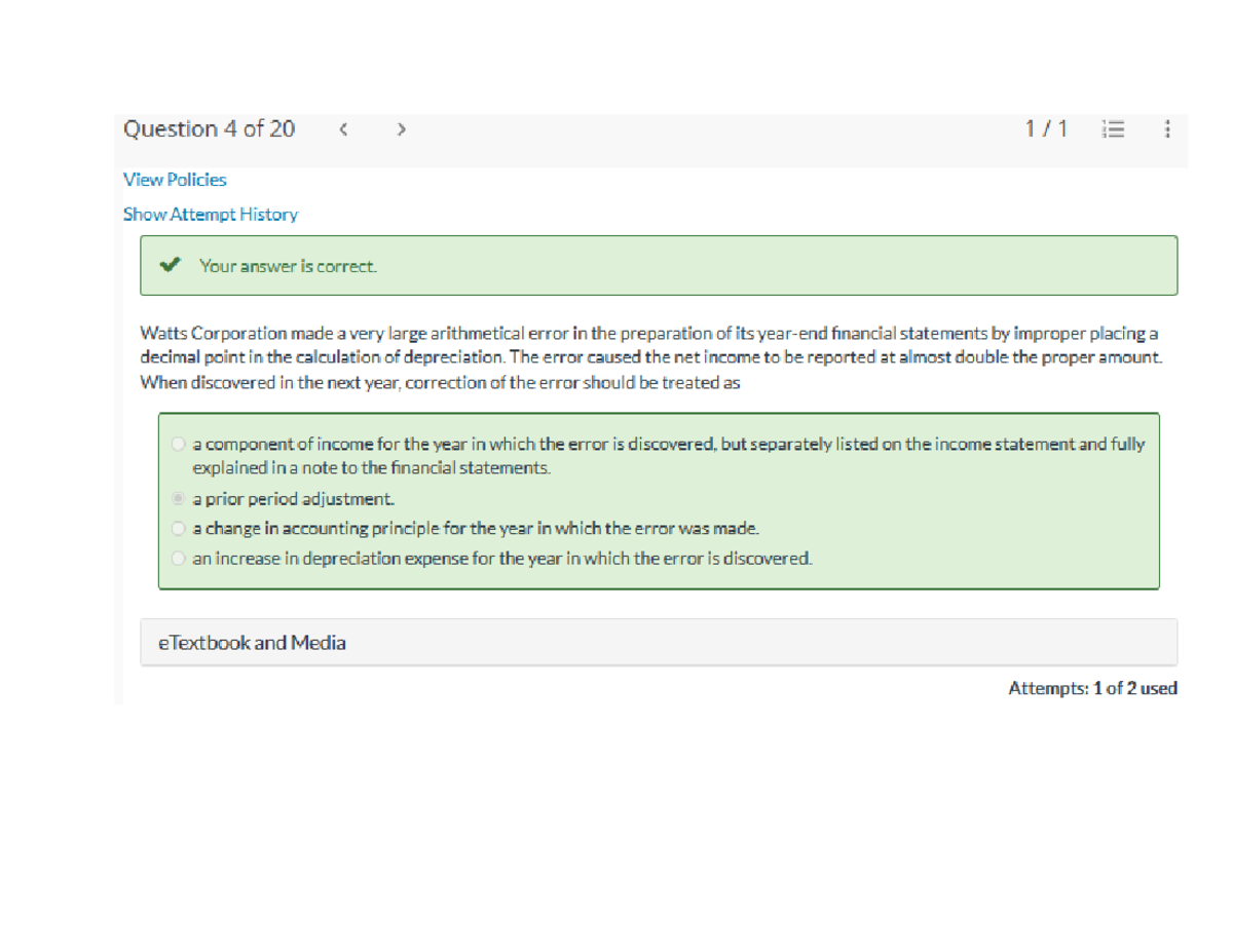 ACC - 317 Chapter 1 - Question 4 - ACC-317 - Studocu