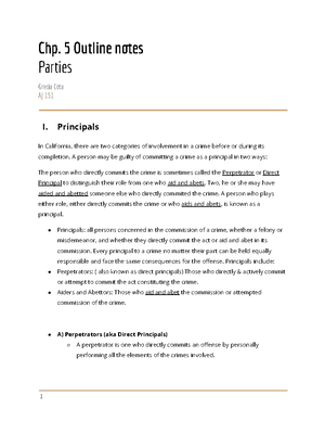 AJ 151: CHP.6 Outline Notes/Crime classification and punishment ...