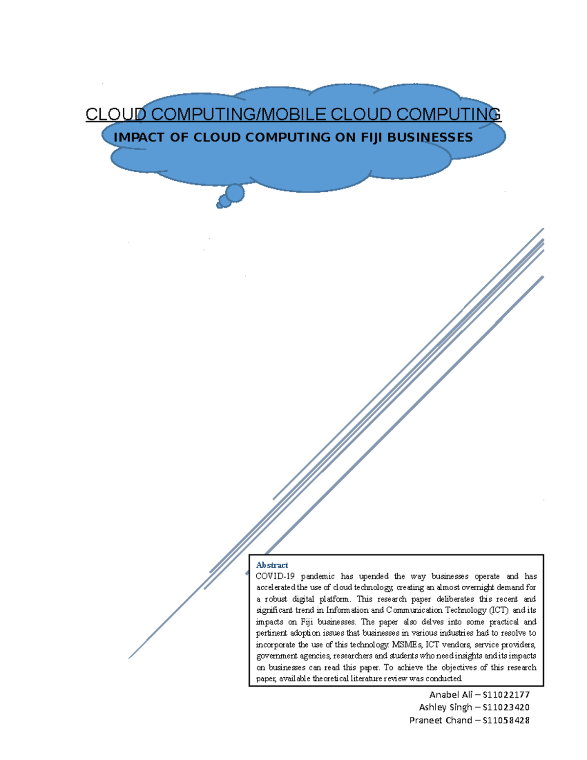 RP MBA 433 Cloud Computing v8 08 04 22 AA - Anabel Ali – S Ashley Singh – S Praneet Chand – S ...