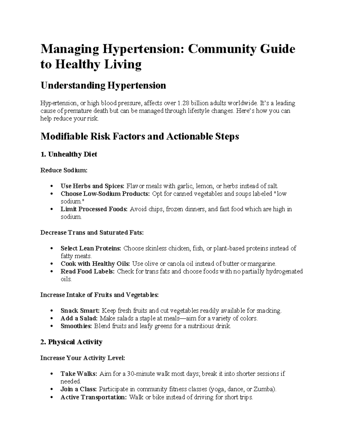 Hypertension - Concept Map - Managing Hypertension: Community Guide to ...