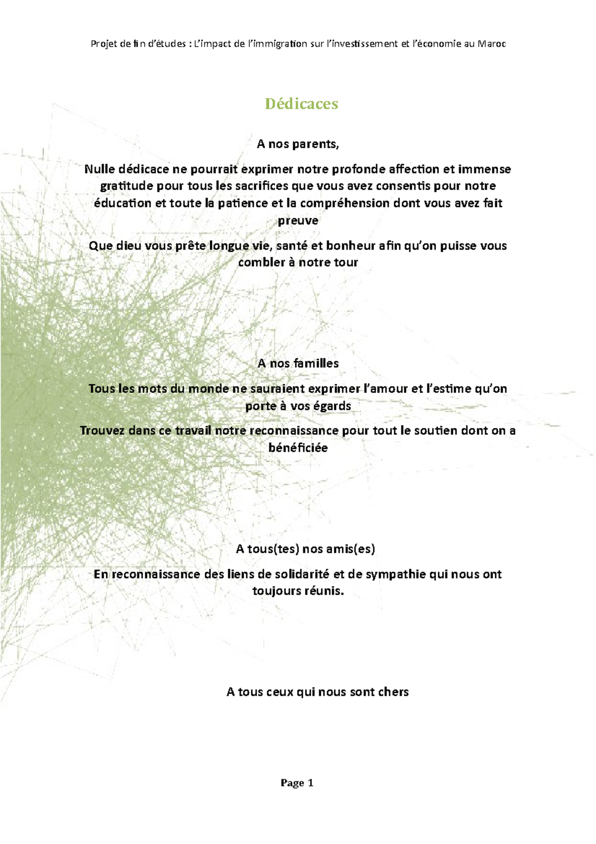 PFE - Les investissements étrangers permettent au Maroc de diversifier ses sources - Dédicaces A ...