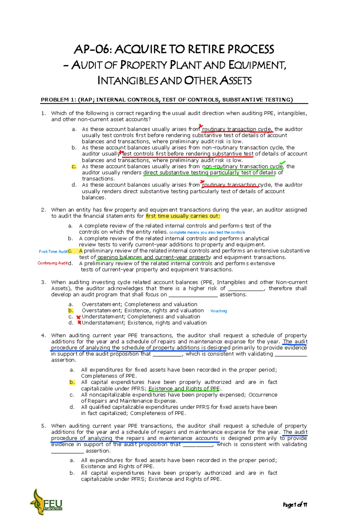 Acquire TO Retire Process Audit OF PPE Intangibles AND Other Assets - AP- 06 : ACQUIRE TO RETIRE ...