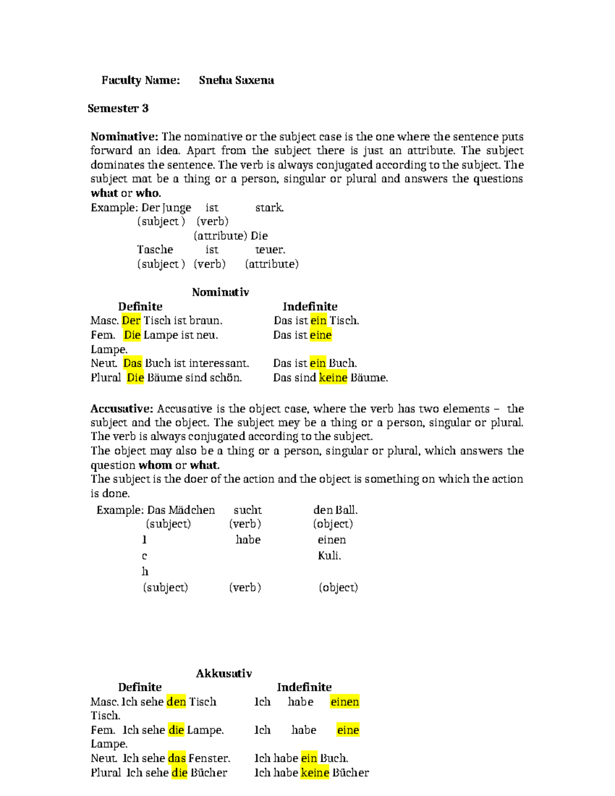 Semester 3 notes 2023 - Faculty Name: Sneha Saxena Semester 3 ...