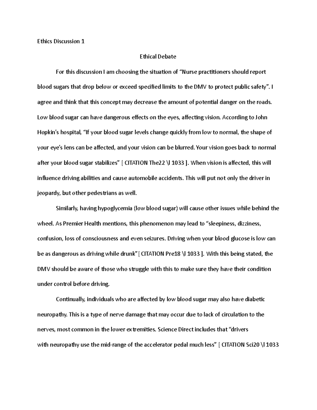 Discussion 1 ethical - Ethics Discussion 1 Ethical Debate For this ...