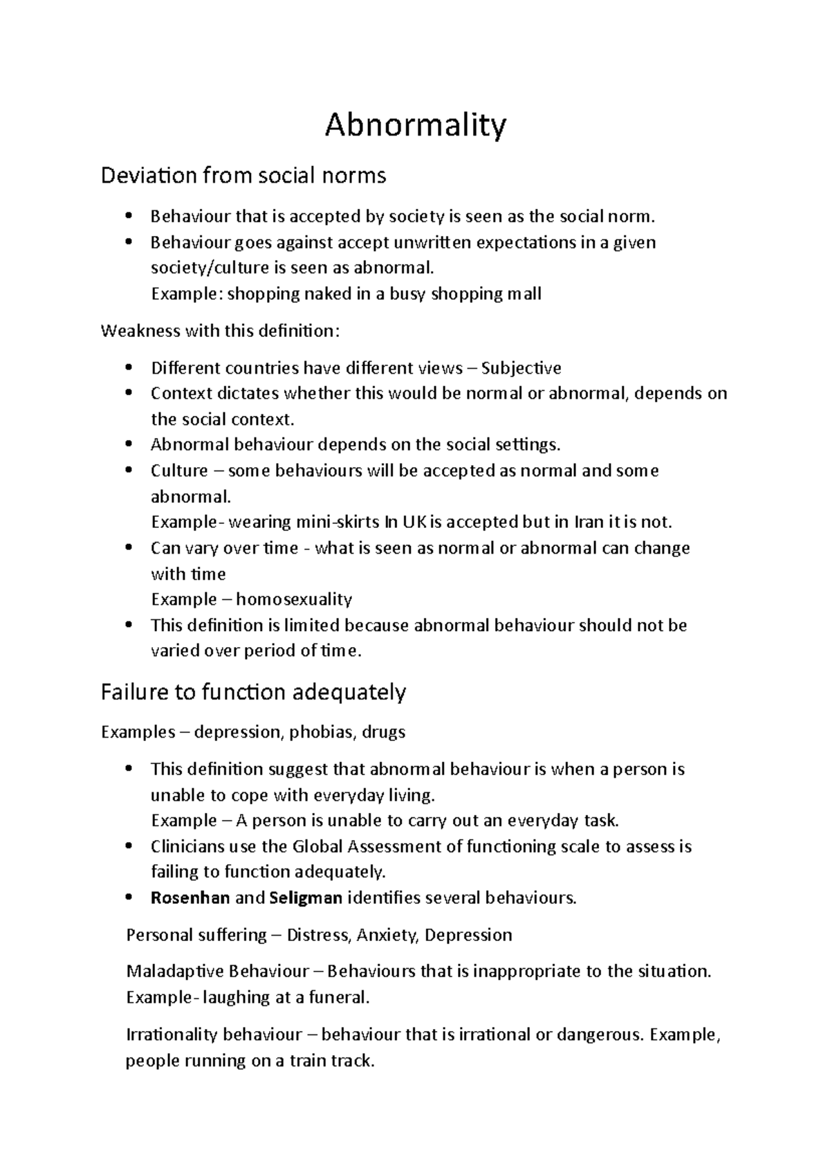 Abnormality - .............. - Abnormality Deviation from social norms ...