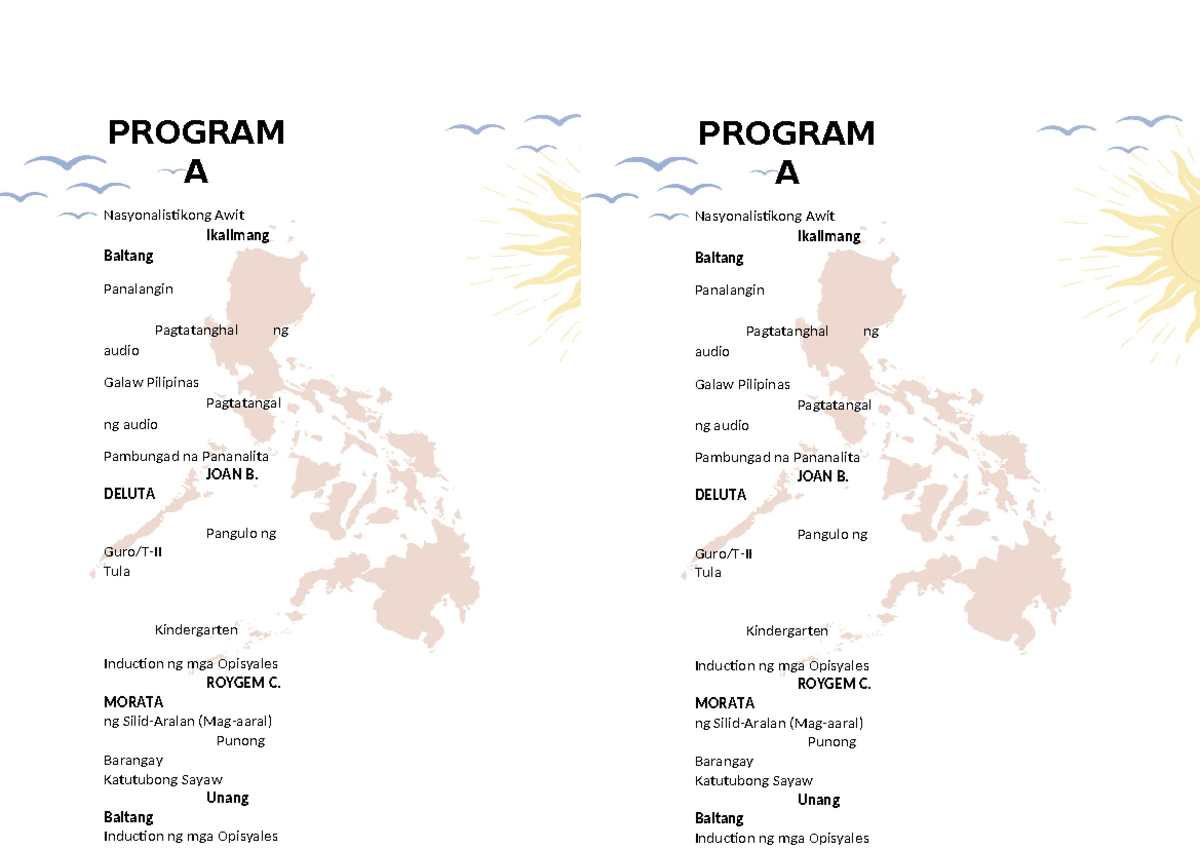 Buwan NG WIKA - PROGRAM A Nasyonalistikong Awit Ikalimang Baitang ...