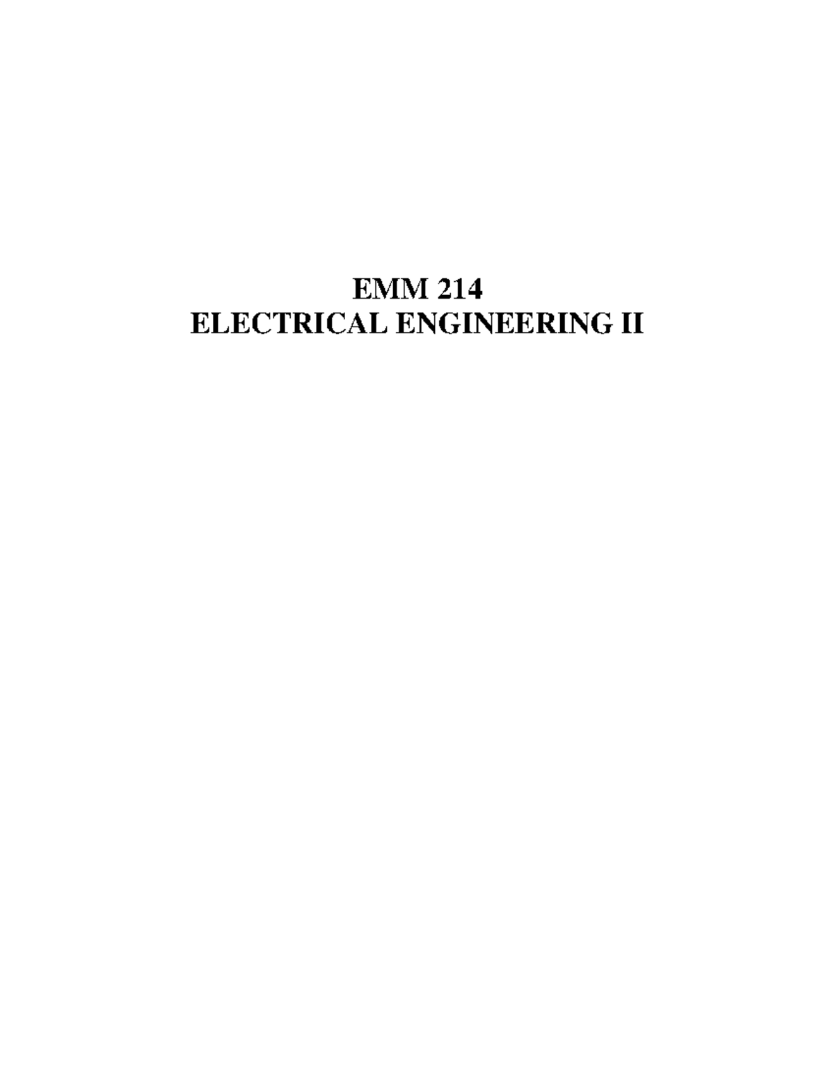 Null - nice course review - EMM 214 ELECTRICAL ENGINEERING II Chapter 1 ...
