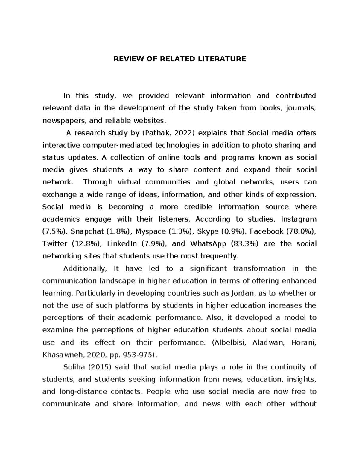 Media ARTS RRL - REVIEW OF RELATED LITERATURE In this study, we ...