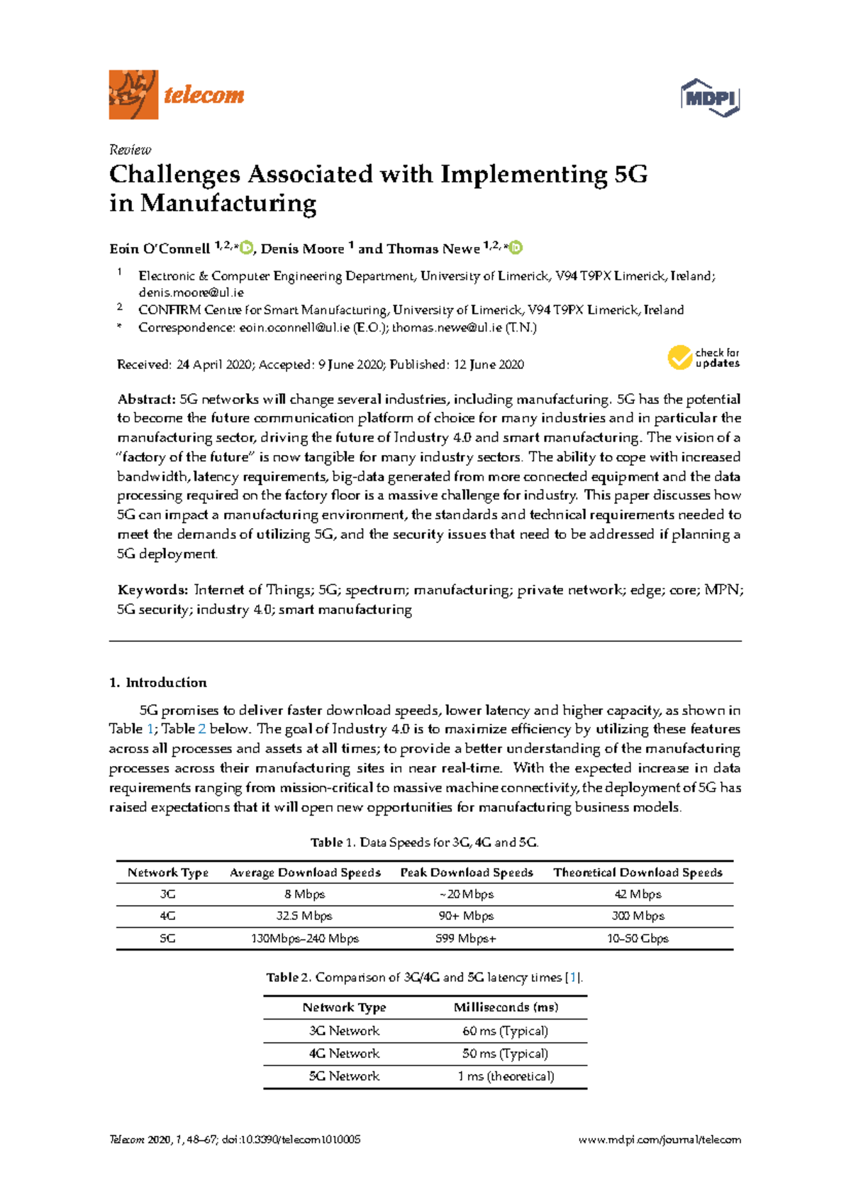 Telecom 01 00005 v2 - Lecture notes 5 - Review Challenges Associated ...