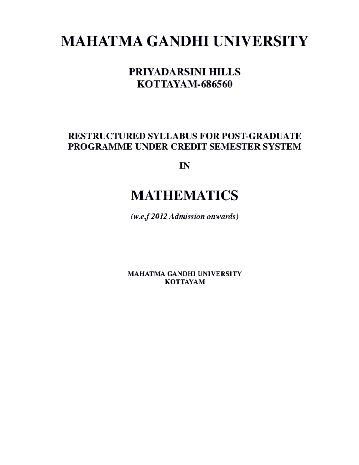 Msc-maths - Previous year question papers and it has exercise - MAHATMA ...