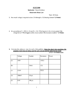 Week 3 Ohms Law Problems - Week 3 Ohm’s Law Practice Problems Problem 1 ...