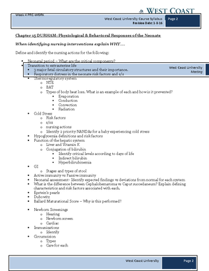 Week 7 Pre Work - PREWORK - West Coast University Course Syllabus ...