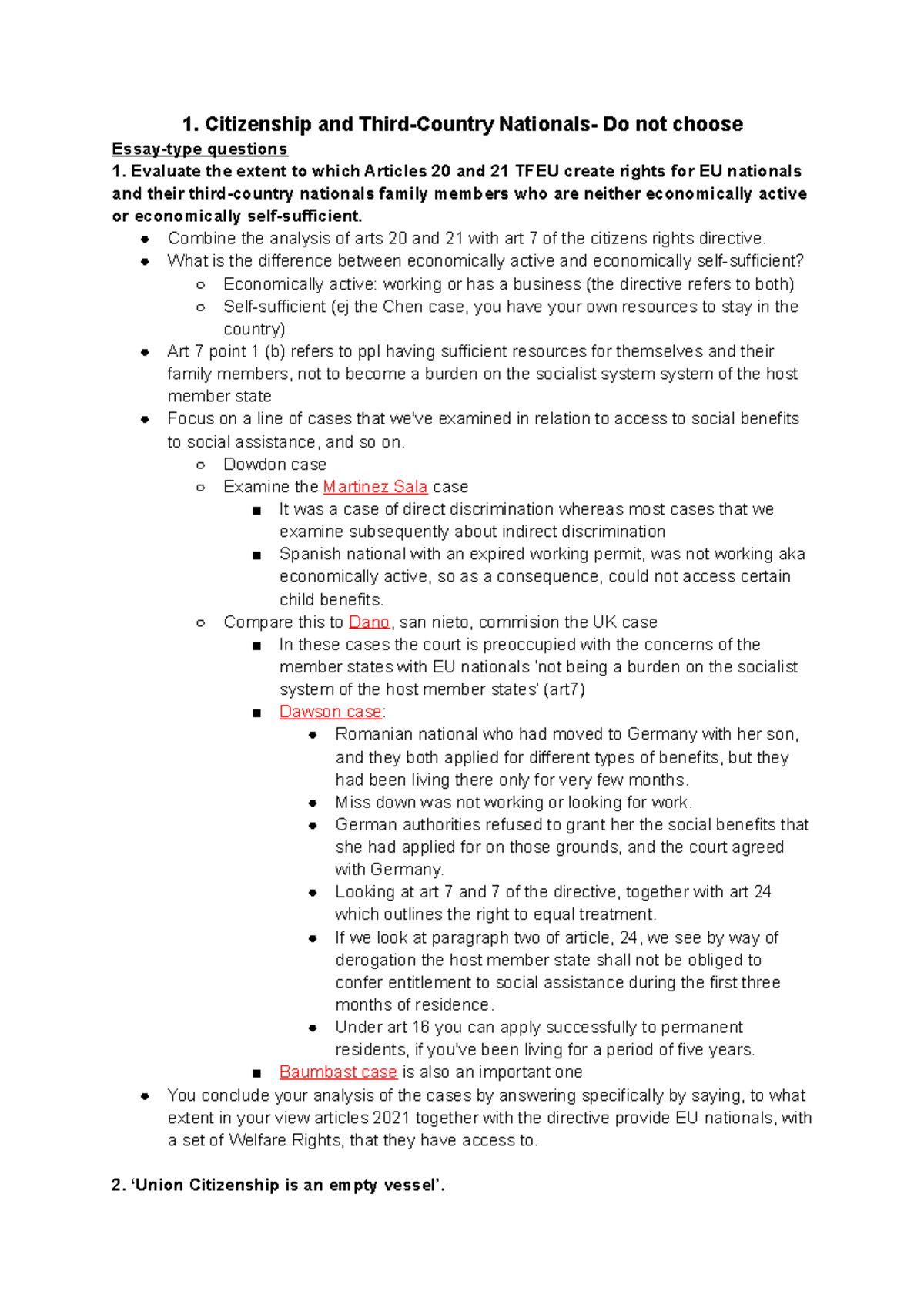 Revision lecture- Citizenship and third country nationals - 1 ...