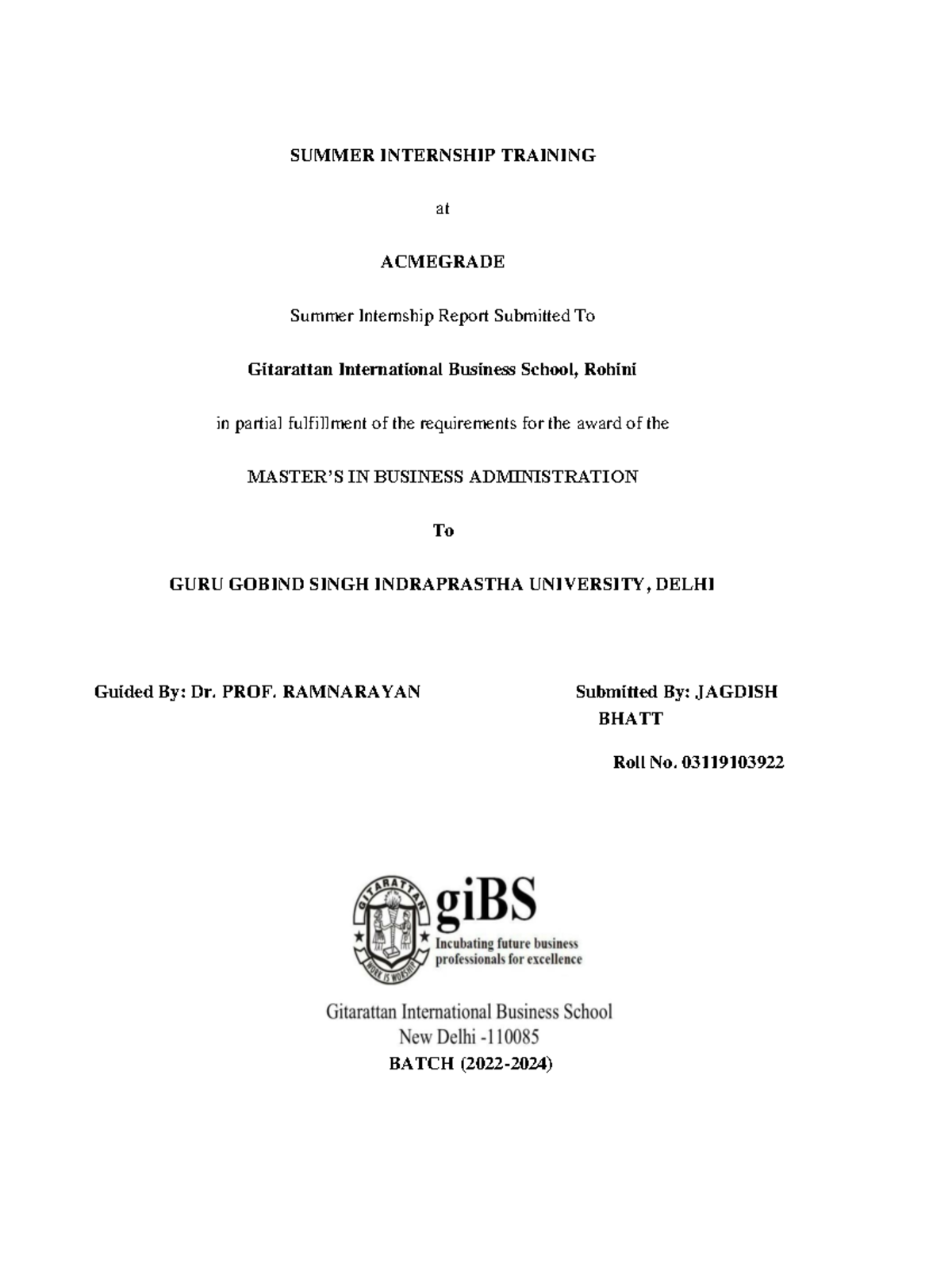 AKJ STP FILE (1) - Summary Direct Selling - SUMMER INTERNSHIP TRAINING ...