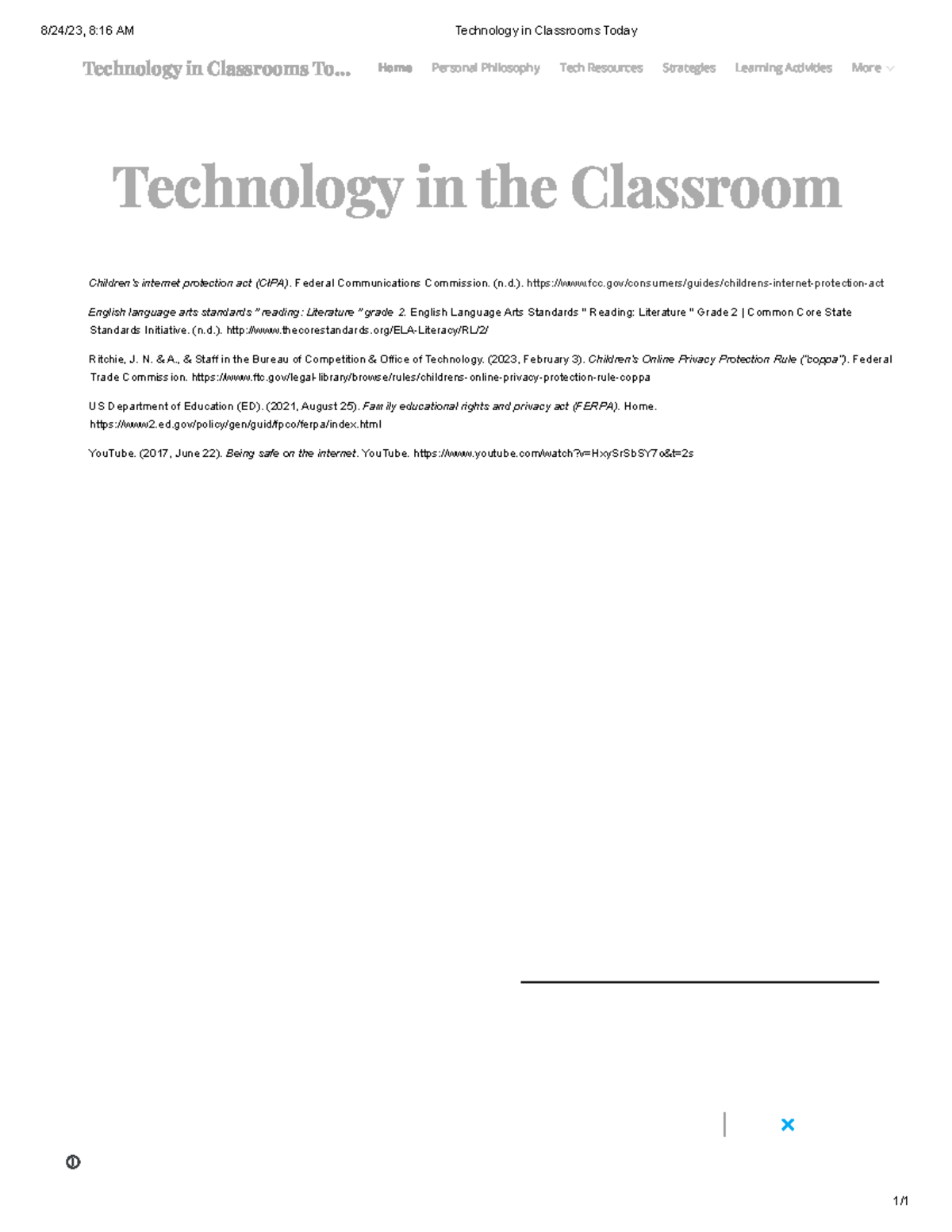 Task 2 Website D092 - 1/ Technology in the Classroom ####### Technology ...