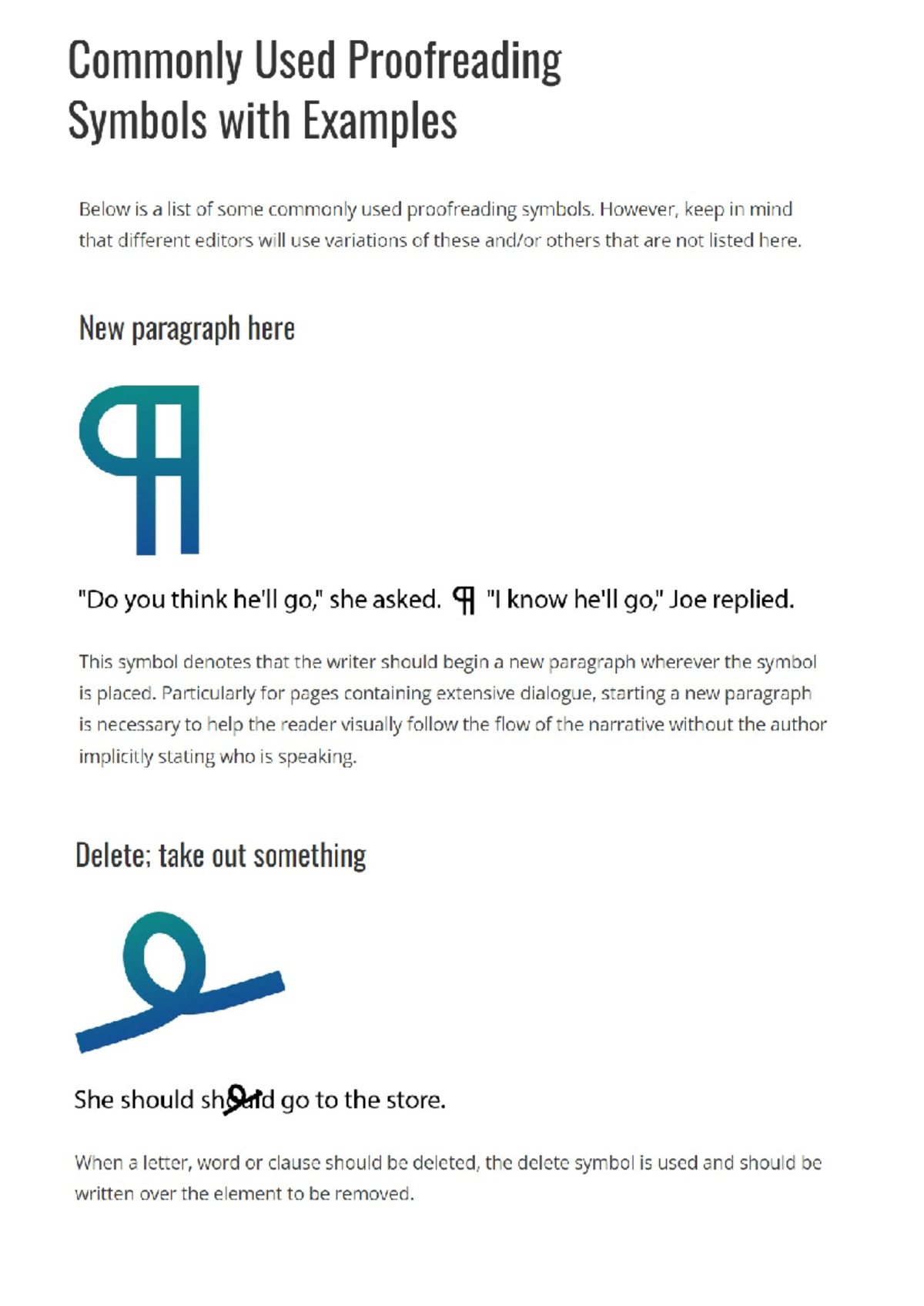 Symbols PR - practice material for copyreading - Commonly Used ...
