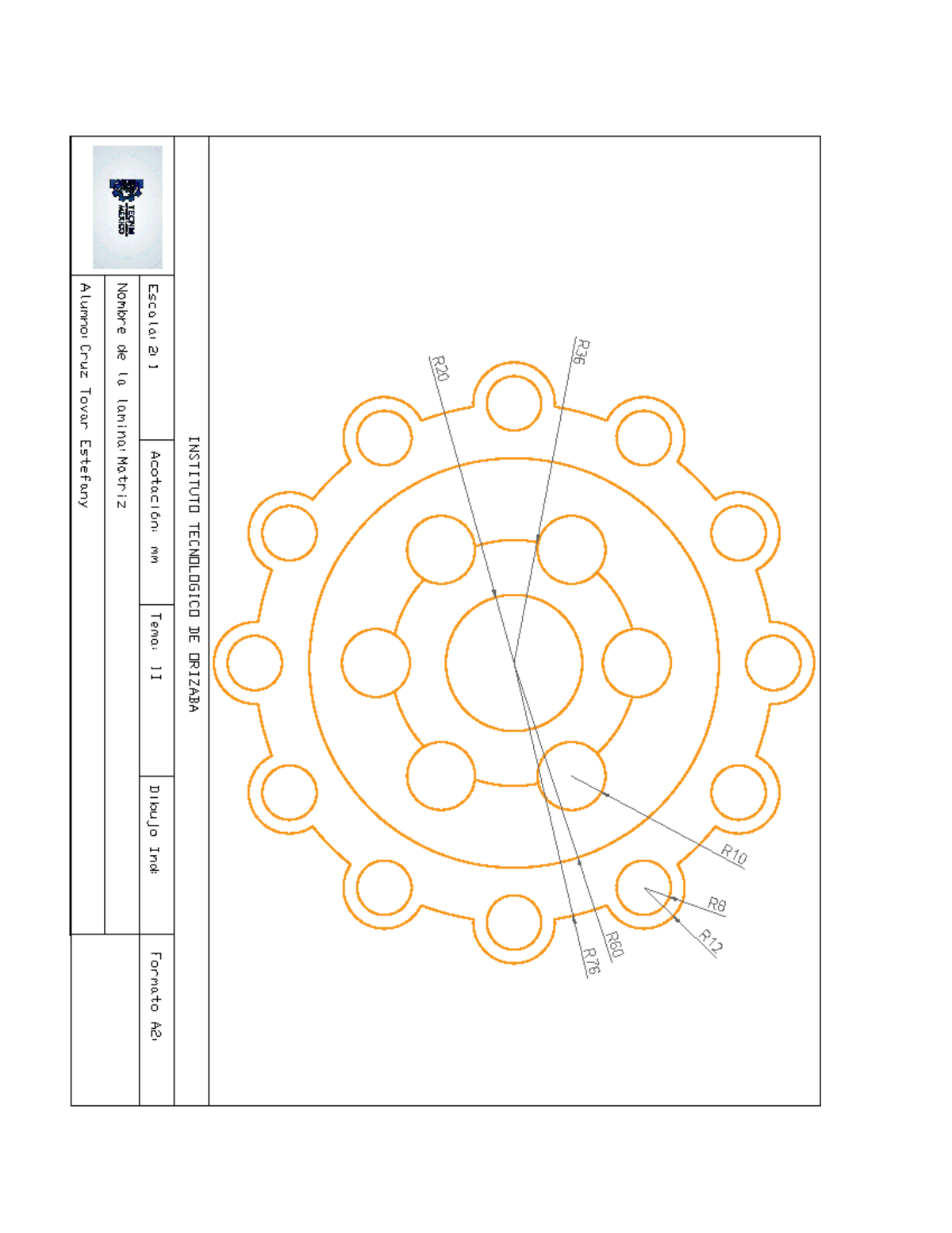 Matriz - Pieza de autocad. - Introducción a la ingeniería industrial ...