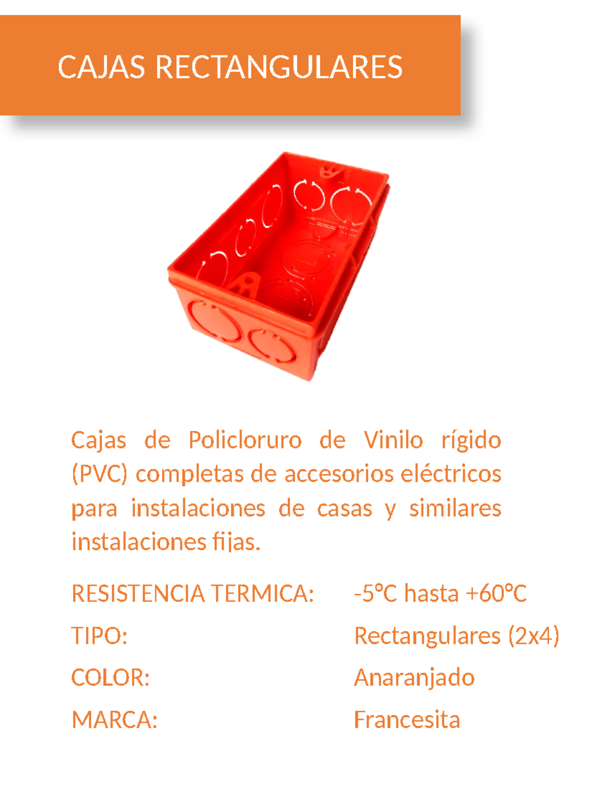 Caja rectangular - Fichas Tecicnas - materiales de construccion - CAJAS ...