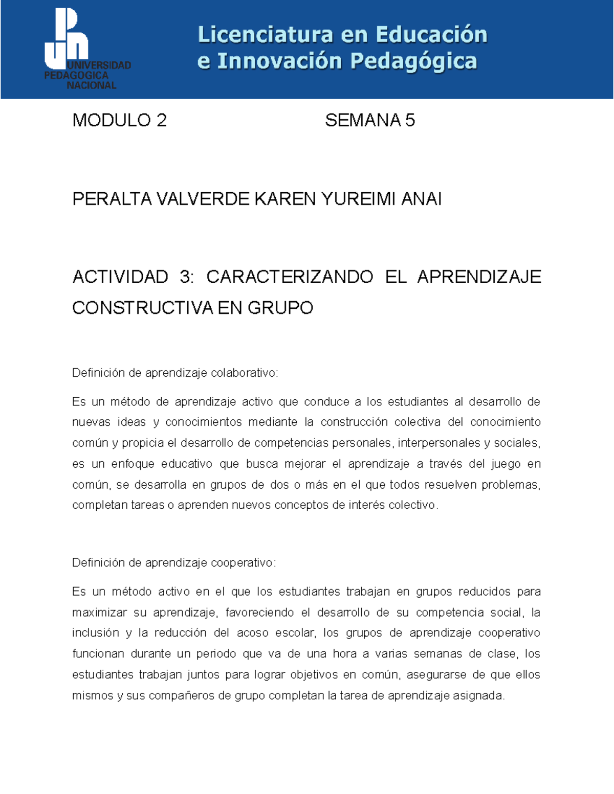 Caracterizacion - MODULO 2 SEMANA 5 PERALTA VALVERDE KAREN YUREIMI ANAI ...