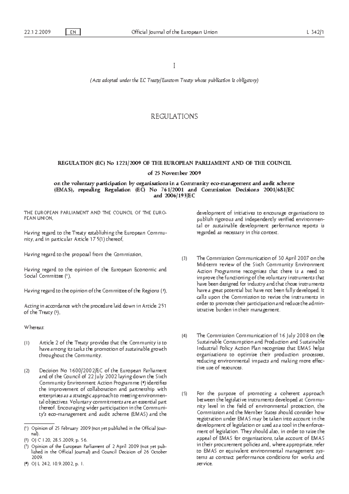 Emas III in eng for the exam - Official Journal of the European Union L ...