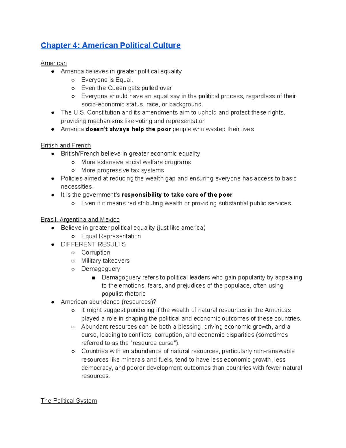 Chapter 4 American Political Culture - Chapter 4: American Political ...