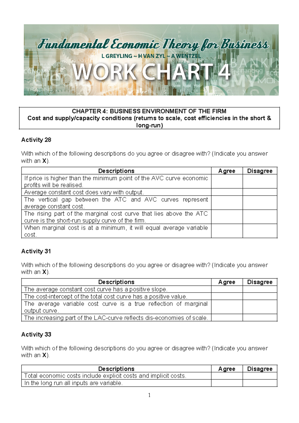 Work Chart 4 4 - tutorial work - CHAPTER 4: BUSINESS ENVIRONMENT OF THE ...