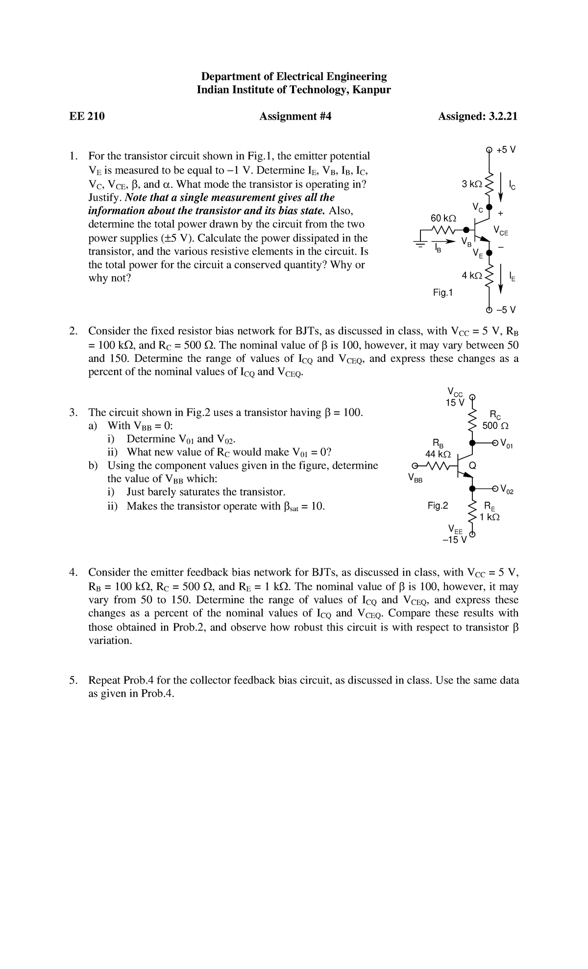 Assignment 4-2021 - Department of Electrical Engineering Indian Institute of Technology, Kanpur ...