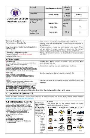 Semi Detailed Lesson Plan Template - DETAILED LESSON PLAN IN SCIENCE ...