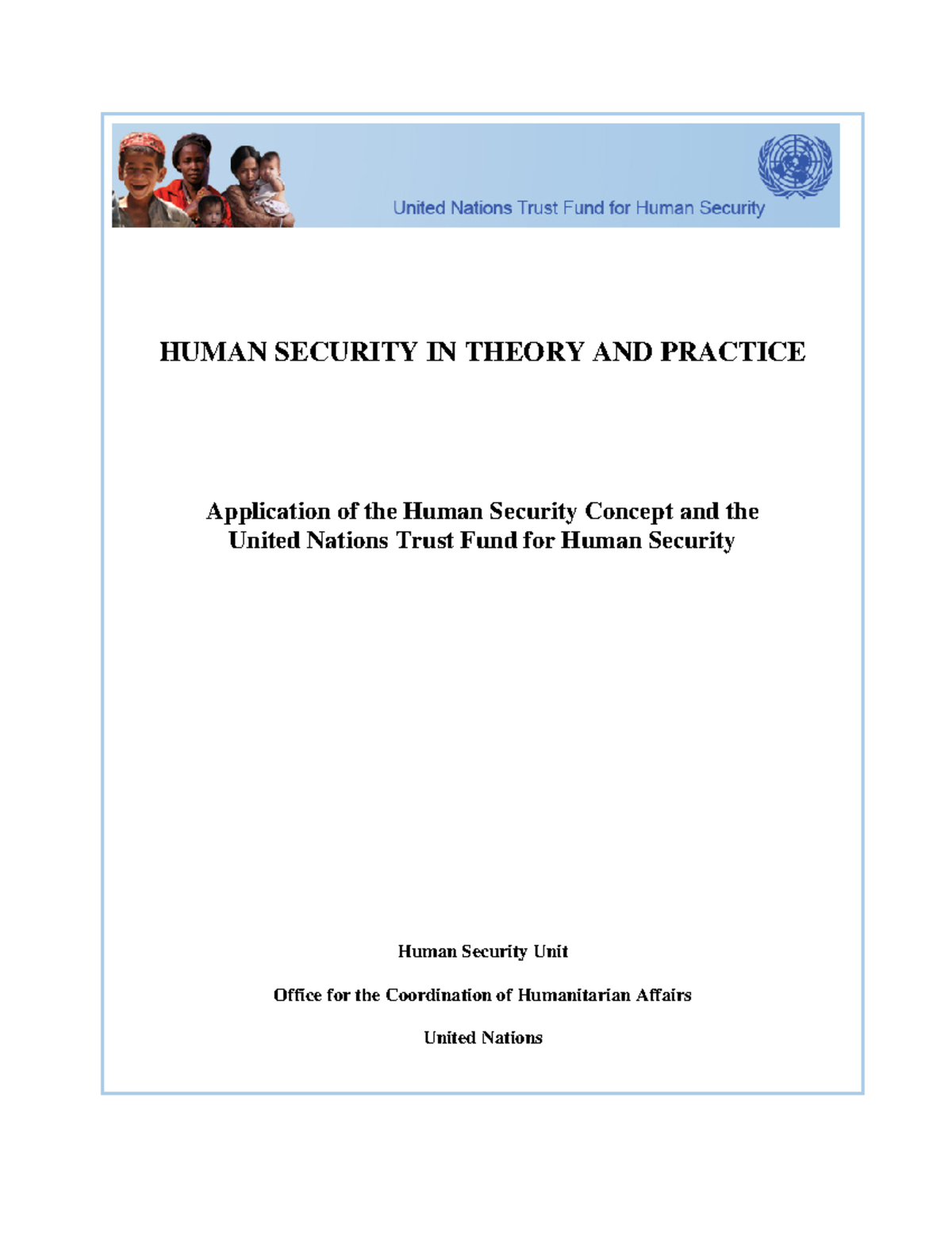 Human Security in Theory and Practice English - HUMAN SECURITY IN ...